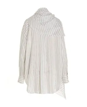 Attico Striped Buttoned Asymmetric Shirt