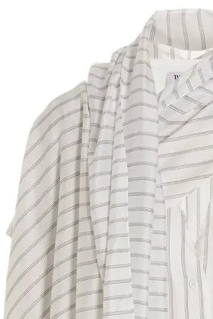 Attico Striped Buttoned Asymmetric Shirt