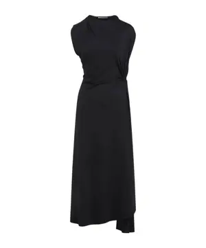 Victoria Beckham Asymmetrical Pendant Mid-length Dress - Black