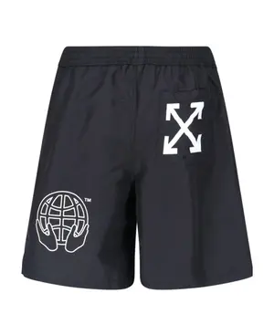 Off-White Swim Shorts With Logo Detail