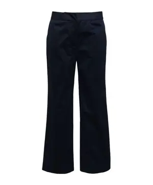 Staud Hidden Button Casual Pants - Navy Blue