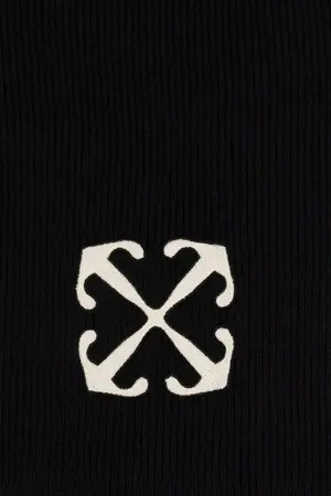 Off-White Arrow Embroidered Fringed Scarf