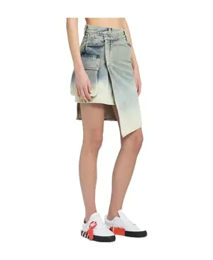 Off-White Asymmetric Denim Skirt
