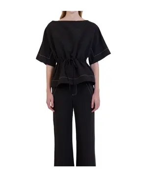 Simkhai Cotton Blend Top - Black
