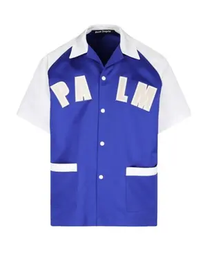 Palm Angels Palm Baseball Bowling Shirt - Blue