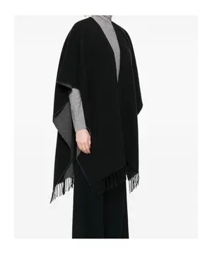Fabiana Filippi V-neck Cape With Fringed Edges