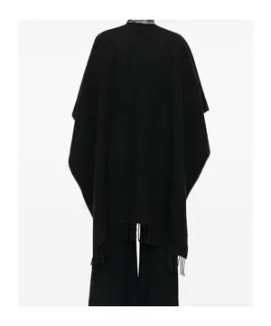 Fabiana Filippi V-neck Cape With Fringed Edges
