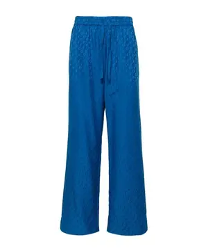 Off-White Jacquard Pyjama Trousers - Blue