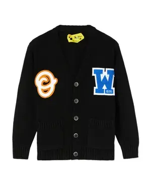 Off-White Logo Knitted Cardigan - Black