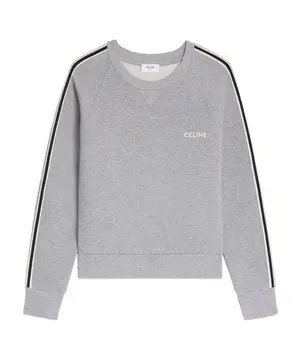 Celine Cotton Fleece Sweatshirt With Logo - Mixed Grey
