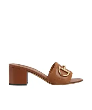 Gucci Slide Sandal With Horsebit Detail - Light Brown