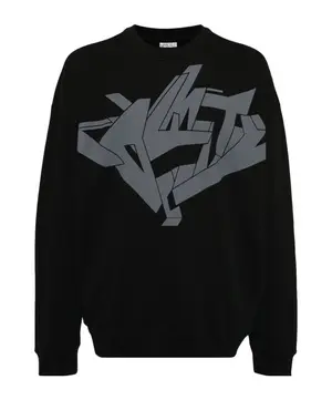 MARCELO BURLON COUNTY OF MILAN Graphic-printed Sweatshirt - Black/dark Grey