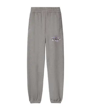 Off-White Logo Printed Mid-rise Pants - Gray