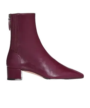 AQUAZZURA Honore Square-toe Ankle Boots - Red