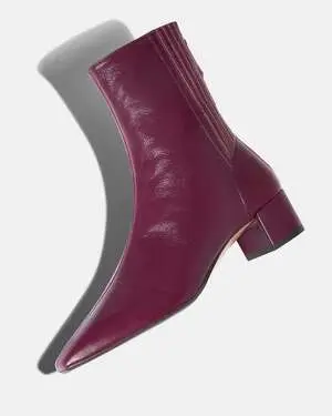 AQUAZZURA Honore Square-toe Ankle Boots - Red