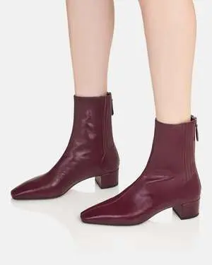 AQUAZZURA Honore Square-toe Ankle Boots - Red