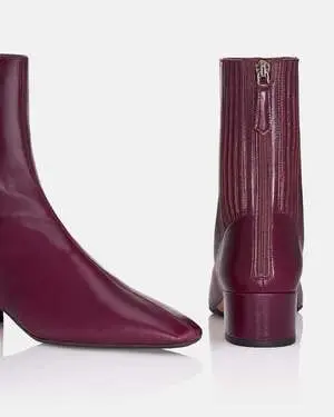 AQUAZZURA Honore Square-toe Ankle Boots - Red
