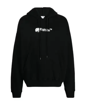 Off-White Spray Helvetica Logo Embroidered Hoodie