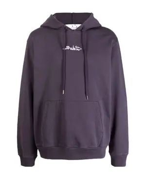 Off-White Hooded Long-sleeved Hoodie - Black