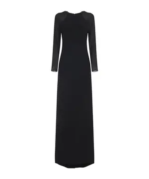 Alberta Ferretti Sheer Sleeved Cardy Long Dress