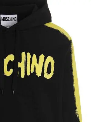 Moschino Graffiti Logo Printed Drawtring Hoodie