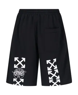Off-White Logo Embroidered Drawstring Shorts