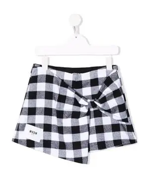 MSGM Gingham-check Print Shorts - White