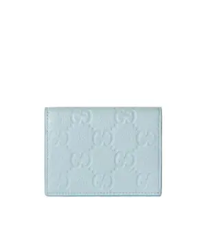 Gucci Gg Emblem Mini Wallet - Light Blue