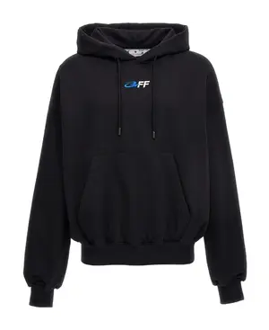 Off-White Graphic-print Cotton Hoodie - Black