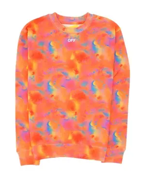 Off-White Logo-print Tie-dye Sweatshirt - Orange