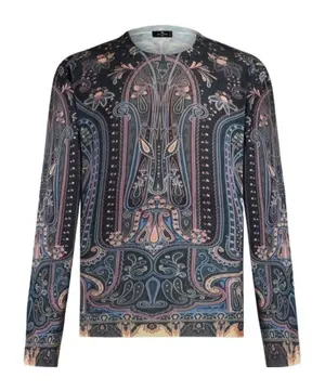 Etro Sweater With Paisley Print - Black
