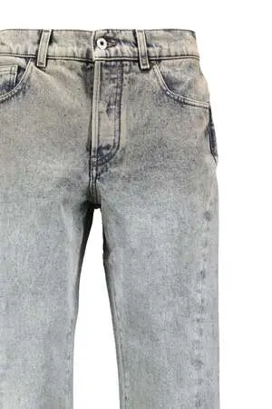 Off-White Washed Denim Straight-leg Jeans