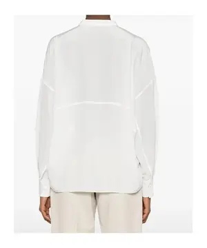 Brunello Cucinelli V-neck Blouse With Button Cuffs