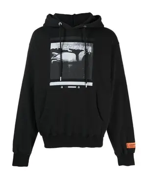 Heron Preston Graphic Printed Drawstring Hoodie
