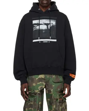 Heron Preston Graphic Printed Drawstring Hoodie