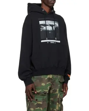 Heron Preston Graphic Printed Drawstring Hoodie