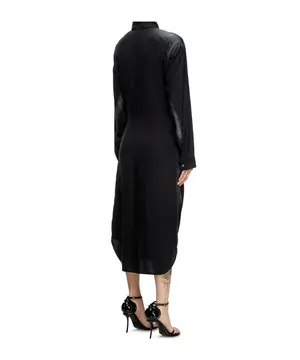 DIESEL® Long Sleeve Wrap Shirt Dress