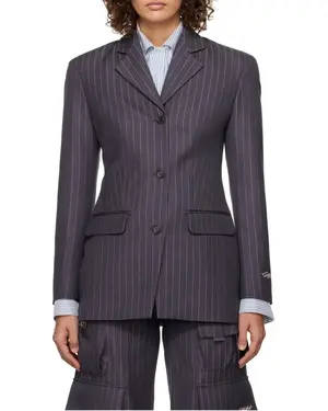 Off-White Striped Single-breasted Blazer