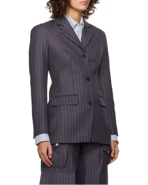 Off-White Striped Single-breasted Blazer