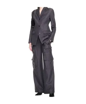 Off-White Striped Single-breasted Blazer