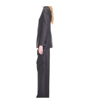 Off-White Striped Single-breasted Blazer