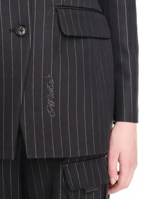 Off-White Striped Single-breasted Blazer