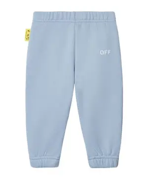 Off-White Off Stamp Cotton Tracksuit Bottom - Light Blue