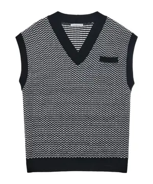 Helmut Lang V-neck Knitted Vest - Black