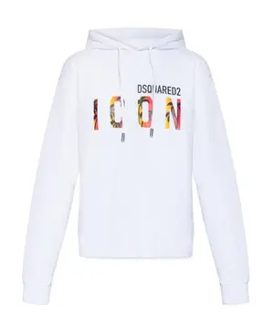 Dsquared2 Drawstring Long-sleeved Hoodie - White