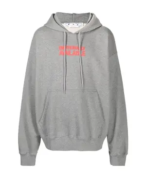 Off-White Arrows-motif Drawstring Hoodie - Gray