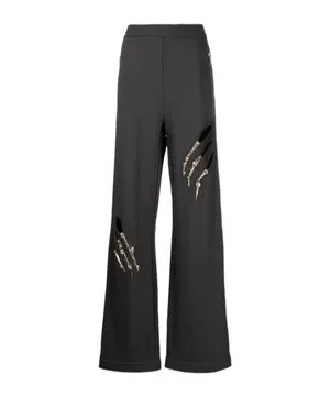 AREA Claw Cut-out Cotton Track Pants - Black