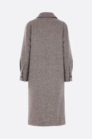 Brunello Cucinelli Mélange Diagonal Monili Embellished Coat