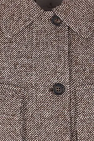 Brunello Cucinelli Mélange Diagonal Monili Embellished Coat