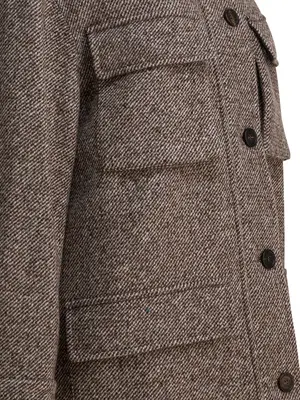 Brunello Cucinelli Mélange Diagonal Monili Embellished Coat